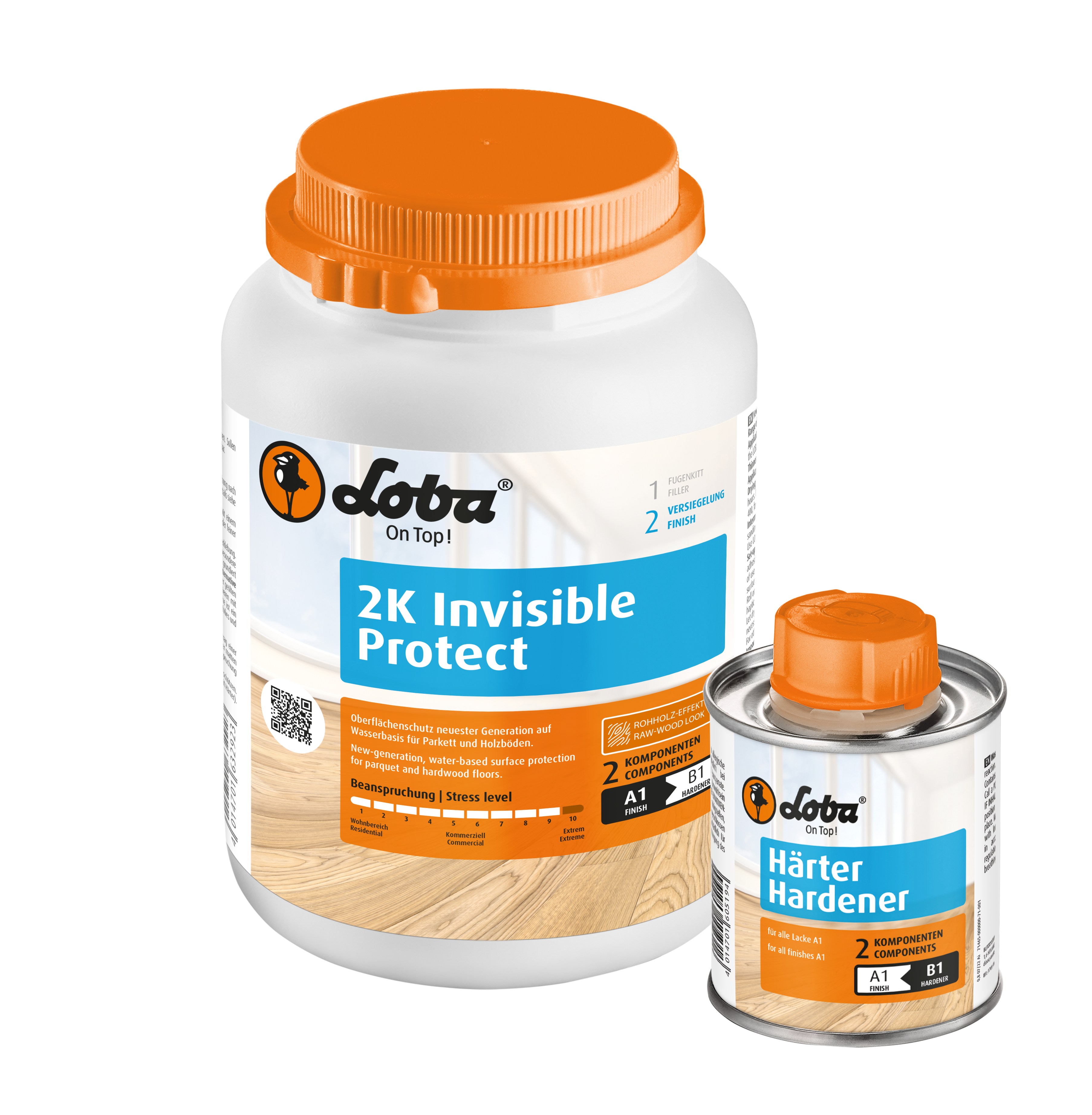 Лак для паркета Lobadur WS 2K Invisible Protect AT экстраматовый 1 кг ...